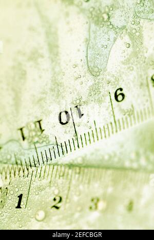Close-up of rulers in water Stock Photo - Alamy