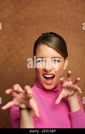 Shouting Hispanic Teenage Female Stock Photo - Alamy