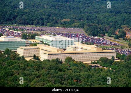 Aerial view of a government building, CIA headquarters, Virginia, USA ...