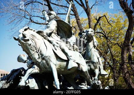 Statue of Ulysses S. Grant below The United States Capitol Building ...