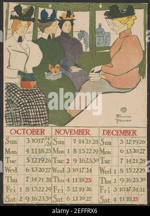 October November December 1897 calendar Stock Photo - Alamy