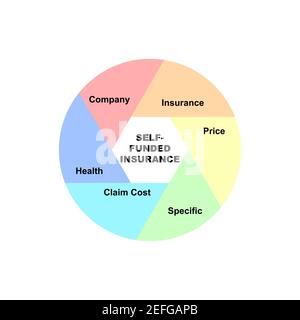 Diagram concept with Self-Funded Insurance text and keywords. EPS 10 ...
