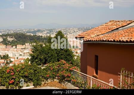 Nice, France, High Angle, Scenes, Port with Boats, Cityscape, Panoramic ...
