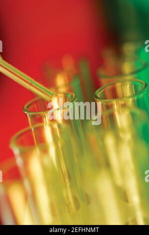 Close-up of a dropper over test tubes Stock Photo - Alamy