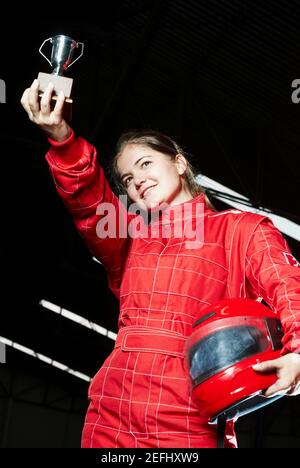Cheerful woman winning the car Stock Photo - Alamy