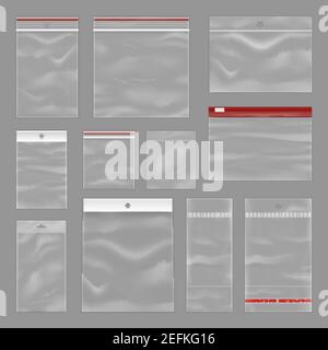 Reclosable resealable zipper clear plastic pocket bags assortment ...