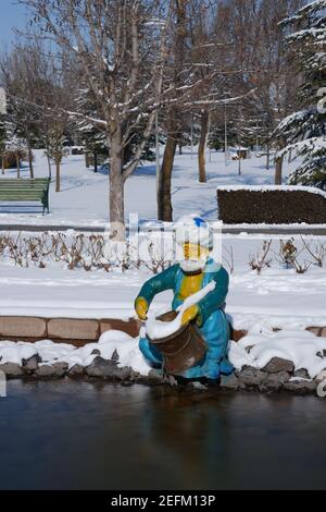 Illustration of Nasreddin Hodja making yogurt by lake Stock Photo - Alamy