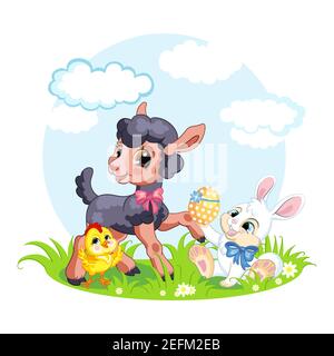 Easter lamb isolated cartoon vector illustration Stock Vector Image ...