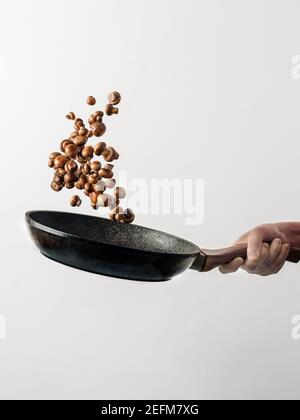 Chef woman. Isolated over white background Stock Photo - Alamy