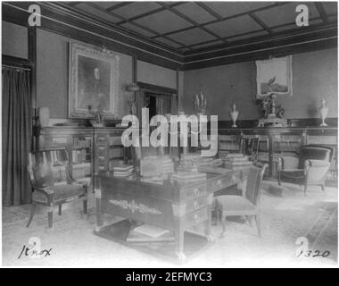 Office in Senator Philander Knox house, Washington, D.C., between 1890 ...