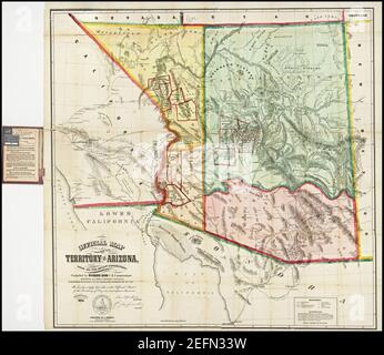 Official map of the Territory of Arizona Stock Photo - Alamy