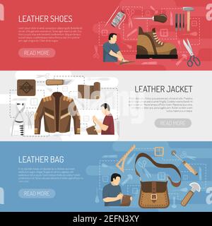 Handmade leather goods banner vector template. Professional ...