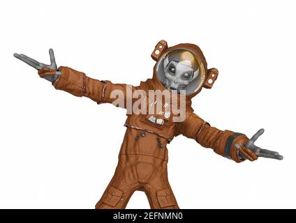 alien astronaut on hip hop pose, 3d illustration Stock Photo - Alamy