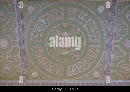 Old Library ceiling - Harewood House - West Yorkshire, England Stock ...