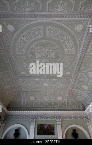 Old Library ceiling - Harewood House - West Yorkshire, England Stock ...