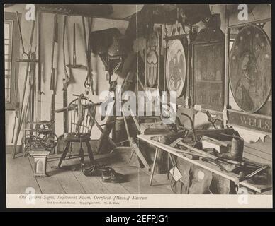 Old tavern signs, implement room, Deerfield, Mass., museum Stock Photo ...