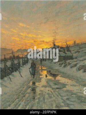 Ole Juul-Kvinne på landevei Stock Photo - Alamy