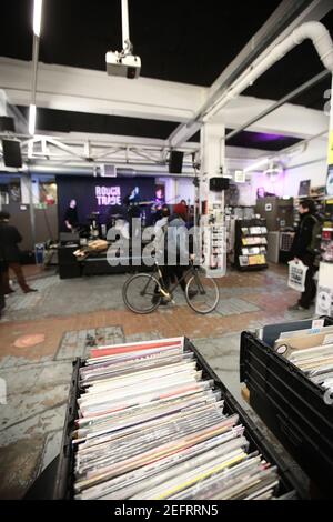 Money sound-checking before their gig at the Rough Trade East store in ...