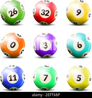 Lottery number balls set of nine isolated realistic images of balls for ...