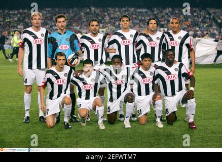 Udinese team group line-up before the the UEFA Champions League Stock ...