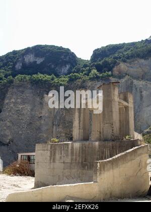 Concrete structure at quarry at Troumpeta, Corfu, Greece Stock Photo ...