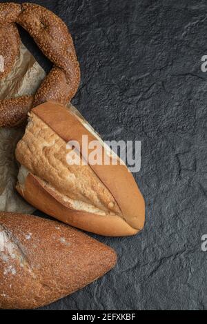 Different types of pastries on a parchment paper Stock Photo - Alamy