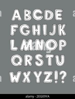 Hand drawn font made by dry brush strokes. Grunge style alphabet ...