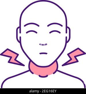 Lymph node Cartoon design concept listening music on headphone Stock ...