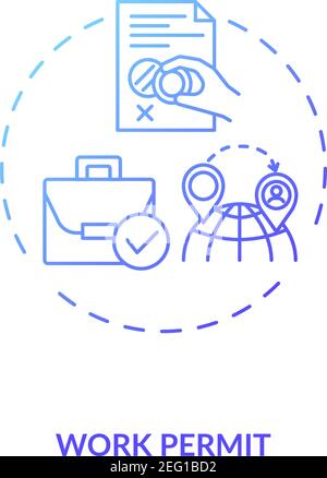 work permit round stamp isolated on transparent background. work permit ...