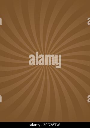 Sunburst background with chocolate brown ray. Spiral curved rotating ...
