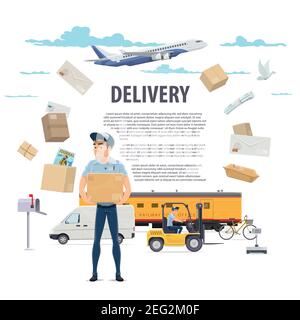 Post office, mail sorting center, postman sorting boxes and stamping ...