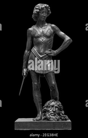David and Goliath head ancient statue. Biblical story. Antique ...