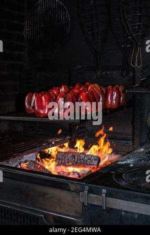 Grilled Red Peppers at Brat restaurant in London , UK Stock Photo - Alamy