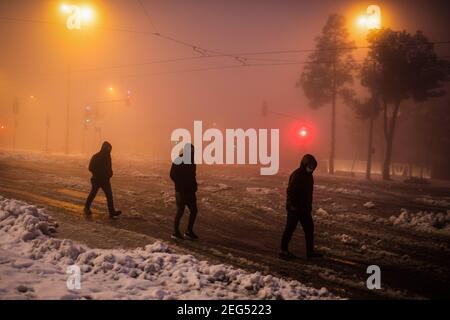 Jerusalem. 18th Feb, 2021. People walk near the Damascus Gate after ...