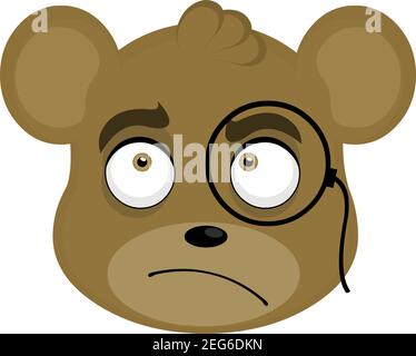 cute teddy bear head wearing glasses toy design Stock Vector Image ...