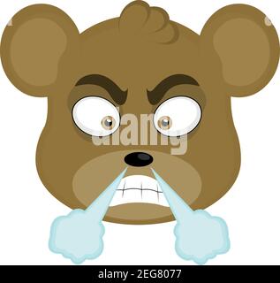 angry emoji face smoke coming out of his nose flat style icon vector ...