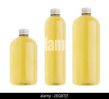 Collection plastic transparent bottles - tall, low and thick with ...