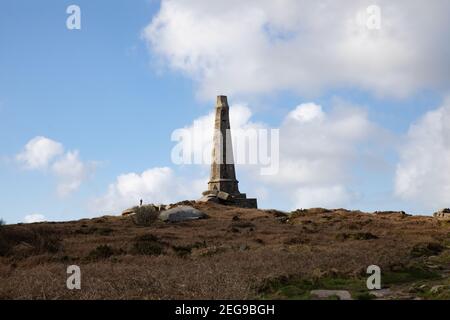 A spectacular view from the top of Carn Brea, Cornwall,UK Stock Photo ...