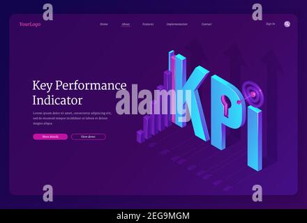 KPI - Key Performance Indicators Icon set with Evaluation, Growth, & Strategy, etc Stock Vector ...