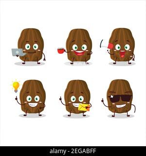 Cartoon character of date fruit with various pirates emoticons. Vector ...