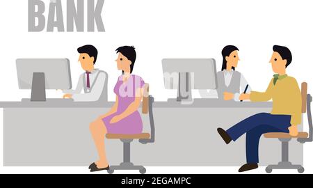 Receptionist waiting for clients at reception desk, woman behind ...