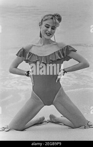 Zanna Sitzmann, österreichisches Model, bei einem Fotoshooting, Deutschland um 1985. Austrian ...