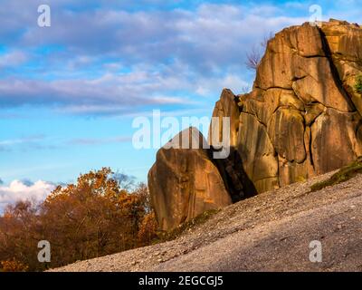 The Black Rocks outcrop on the High Peak Trail near Matlock in ...