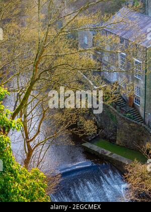 View down to Torr Vale Mill in the Torrs a gorge in the River Goyt ...