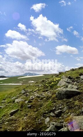 View of the Sayan Mountains in the Tunka valley Stock Photo - Alamy