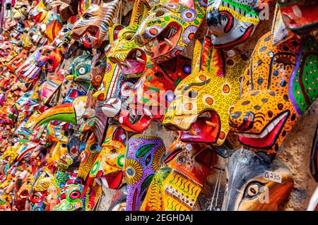 Traditional indigenous masks of Antigua, Guatemala Stock Photo - Alamy