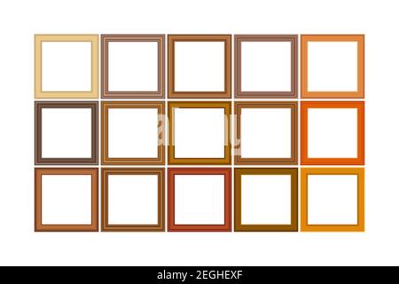 Big set of squared vintage wooden frame for your design. Vintage cover ...