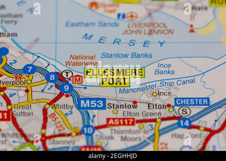 Ellesmere Shown on a Geography map or road map Stock Photo - Alamy