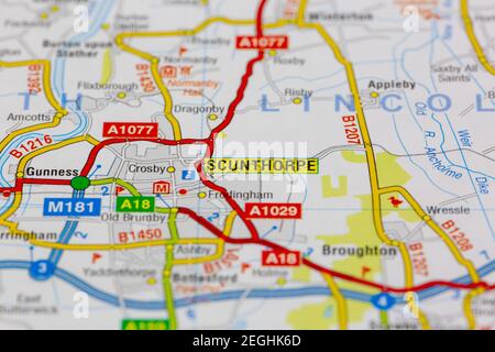 Scunthorpe and surrounding areas Shown on a Geography map or road map ...