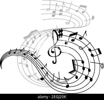 Swirling musical notes with a treble clef Stock Vector Image & Art - Alamy